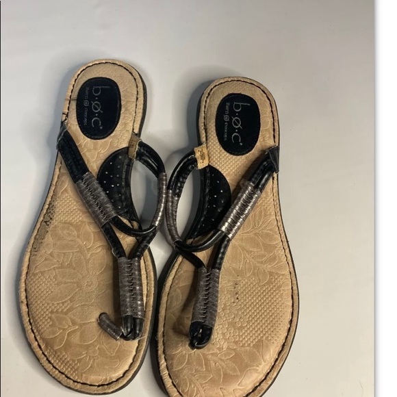 boc | Shoes | Boc Born Concept Black Leather Flip Flops 9m | Poshmark